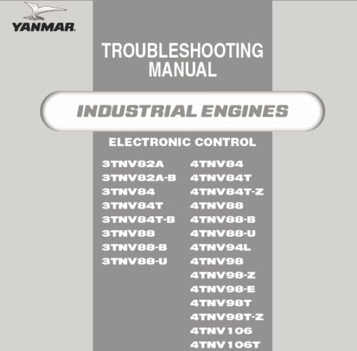 YANMAR 3TNV , 4TNV SERIES DIESEL ENGINES TROUBLESHOOTING MANUAL