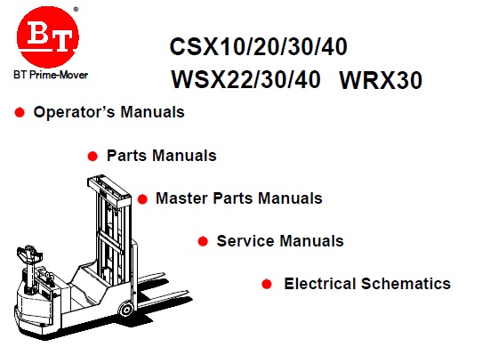 BT Prime Mover CSX10, CSX20, CSX30, CSX40, WSX22, WSX30, WSX40, WRX30 ...