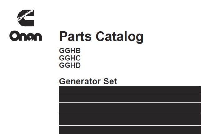 Cummins Onan GGHB, GGHC, GGHD (Spec A-B) Generator Set Parts Manual
