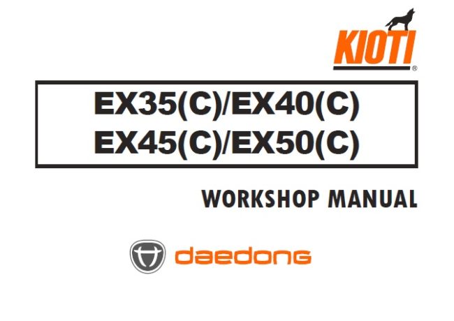 Kioti Daedong EX35(C), EX40(C), EX45(C), EX50(C) Tractors Workshop Manual