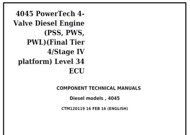 John Deere 4045 PowerTech 4-Valve Diesel Engine (PSS, PWS, PWL)(Final ...
