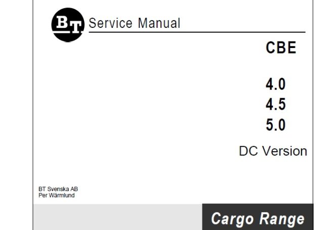 Bt Cbe 4 0 4 5 5 0 Dc Version Cargo Range Forklift Service Repair