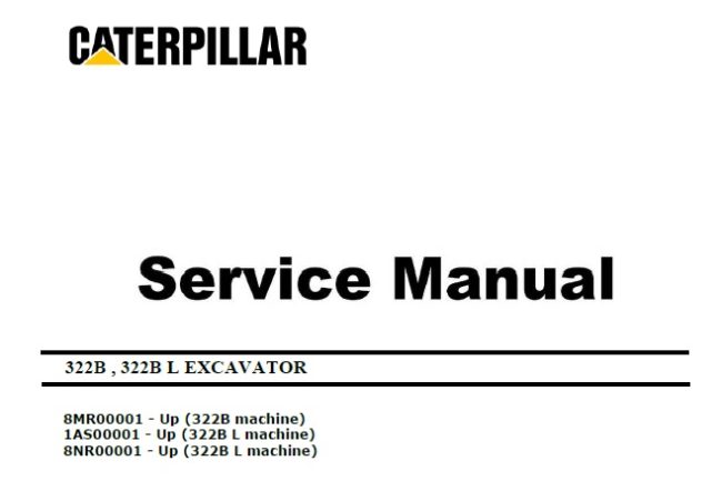 Caterpillar Cat 322B L (8MR, 1AS, 8NR, 3116 Engine) Hydraulic Excavator ...