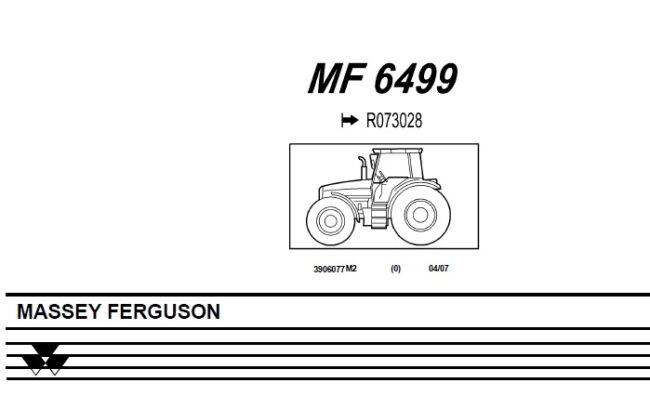 Massey Ferguson MF 6499 Tractor Parts Manual - Service Repair Manual