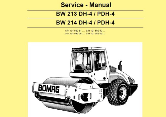 Bomag BW 213 DH-4 PDH-4, BW 214 DH-4 PDH-4 Single Drum Roller Service Manual