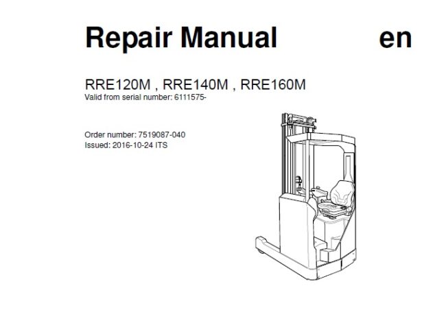 Toyota BT RRE120M, RRE140M, RRE160M Forklift Service Repair Manual