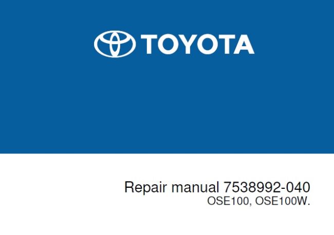 Toyota OSE100, OSE100W Forklift Repair Manual