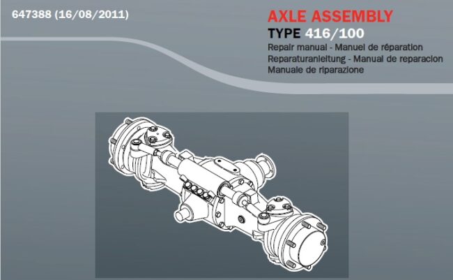 Manitou Axle type 416 – 100 Assembly Repair Manual