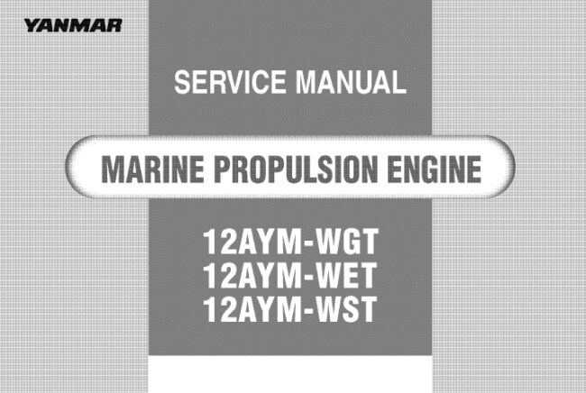 Yanmar 12AYM-WGT, 12AYM-WET, 12AYM-WST Engine Service Manual