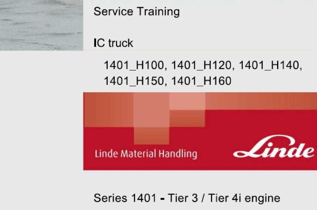 Linde IC Truck 1401 Series H100, H120, H140, H150, H160 Service ...