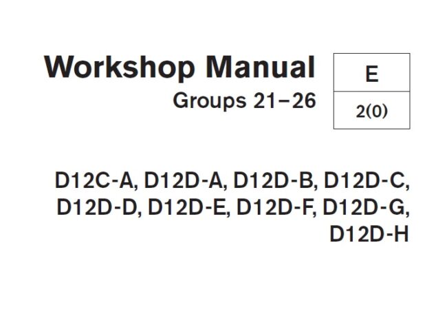 Volvo Penta D12 Series Marine Diesel Engines Workshop Manual